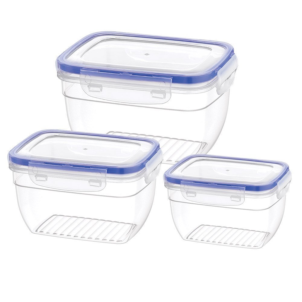 Cook&Lock Rectangular Storage Container (575+1050+1850 Ml) (Deep) - Bager