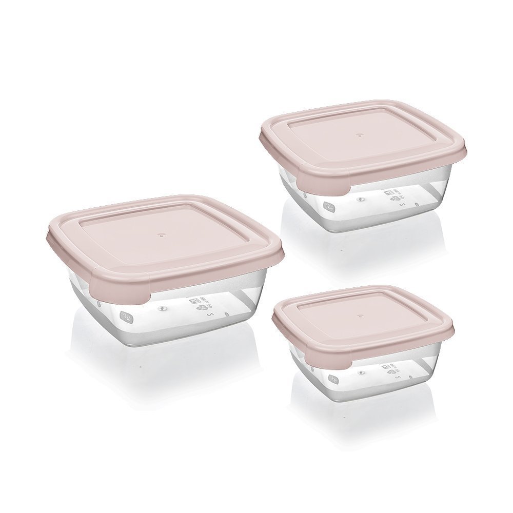 Cook&Keep Square Storage Box 3 Pcs Set (250+500+900 Ml) - Bager