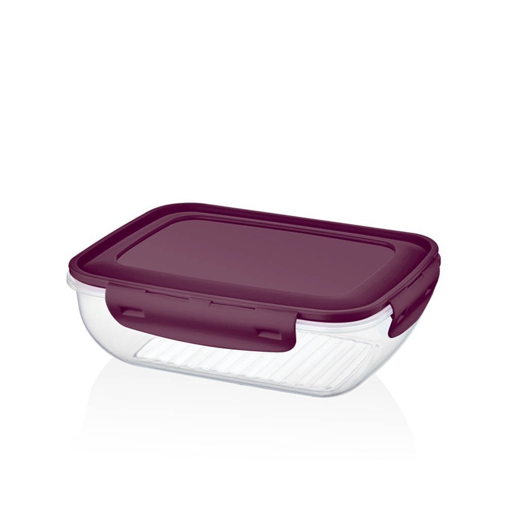 Cook&Lock Colored Cover Rectangular Storage Container 1100 Ml (Shallow ...